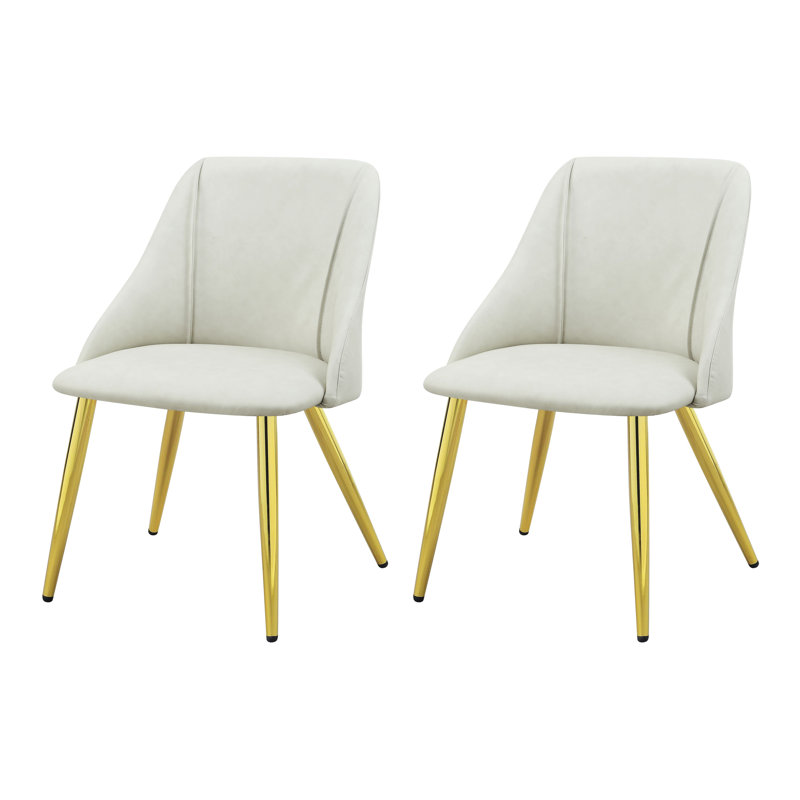Everly Quinn Ardin Upholstered Back Side Chair In White Wayfair